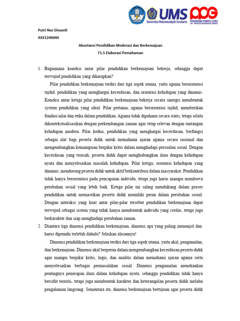 T1.5 Elaborasi Pemahaman - Putri Nur Diwanti | PDF