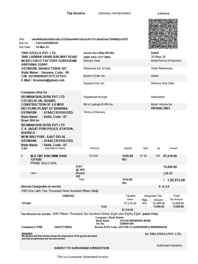 STEEL BILL 8 MM | PDF | Taxation | Payments