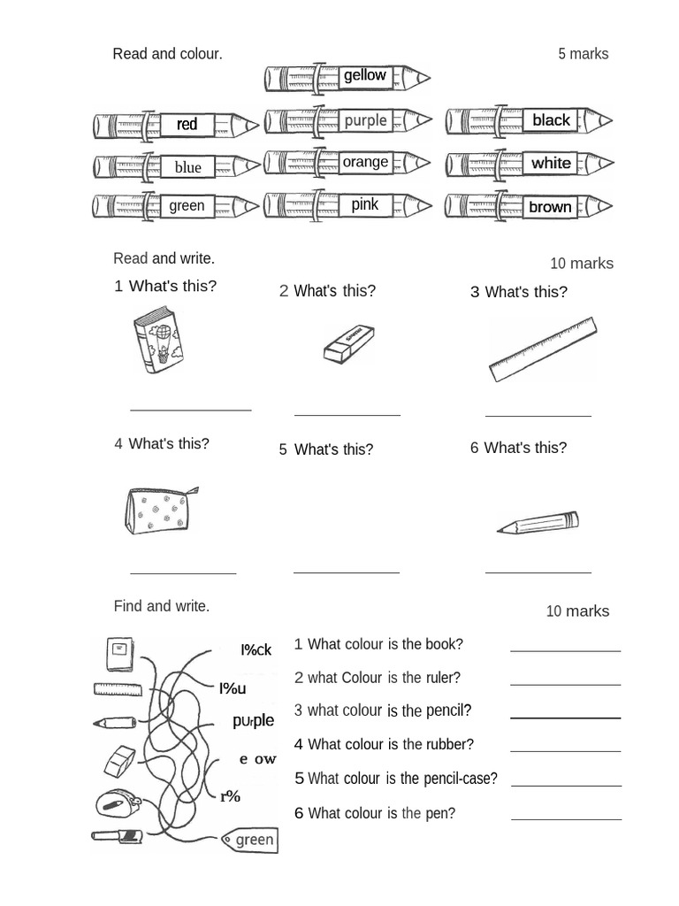 ClassRoomObjects Colours | PDF