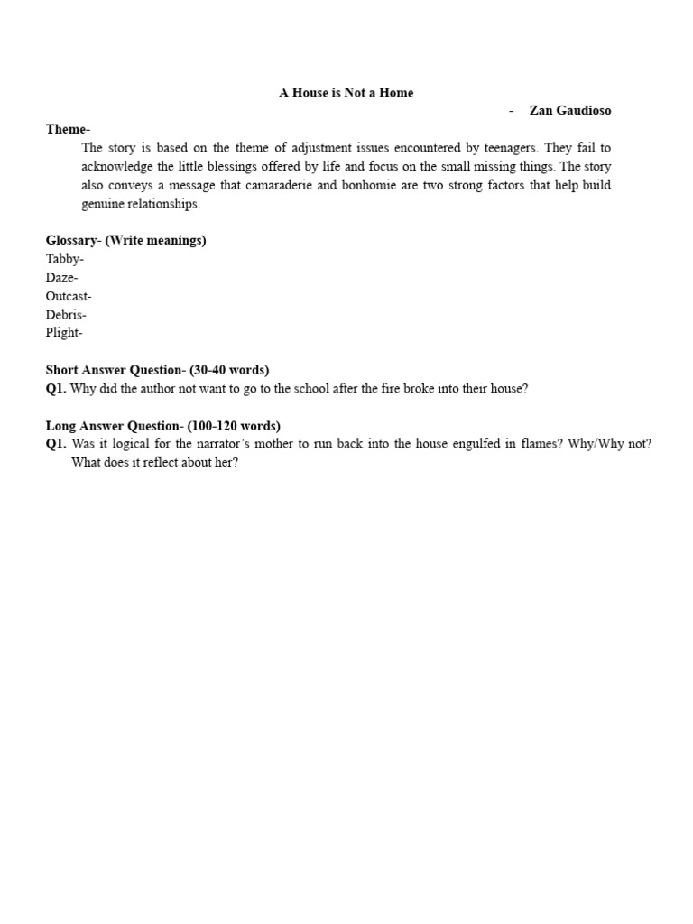 Assignment - A House Is Not A Home | PDF