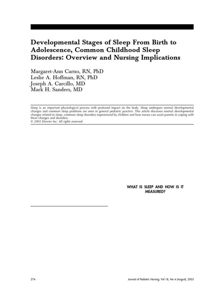 Developmental Stages of Sleep From Birth to | PDF | Sleep | Sleep Disorder