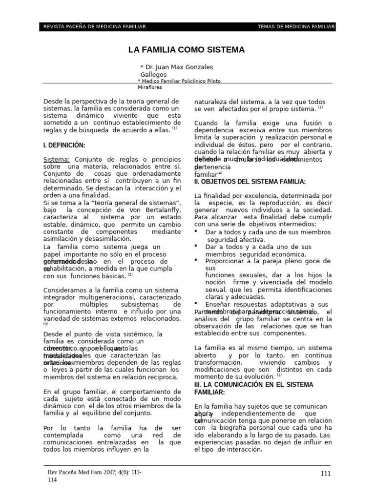 La Familia Como Sistema | PDF | Comportamiento