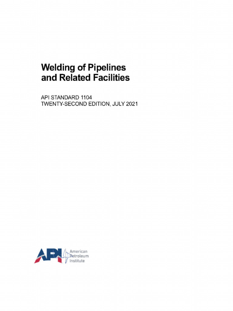 Norma API 1104: Soldadura de Tuberías | PDF | Soldadura | Construcción