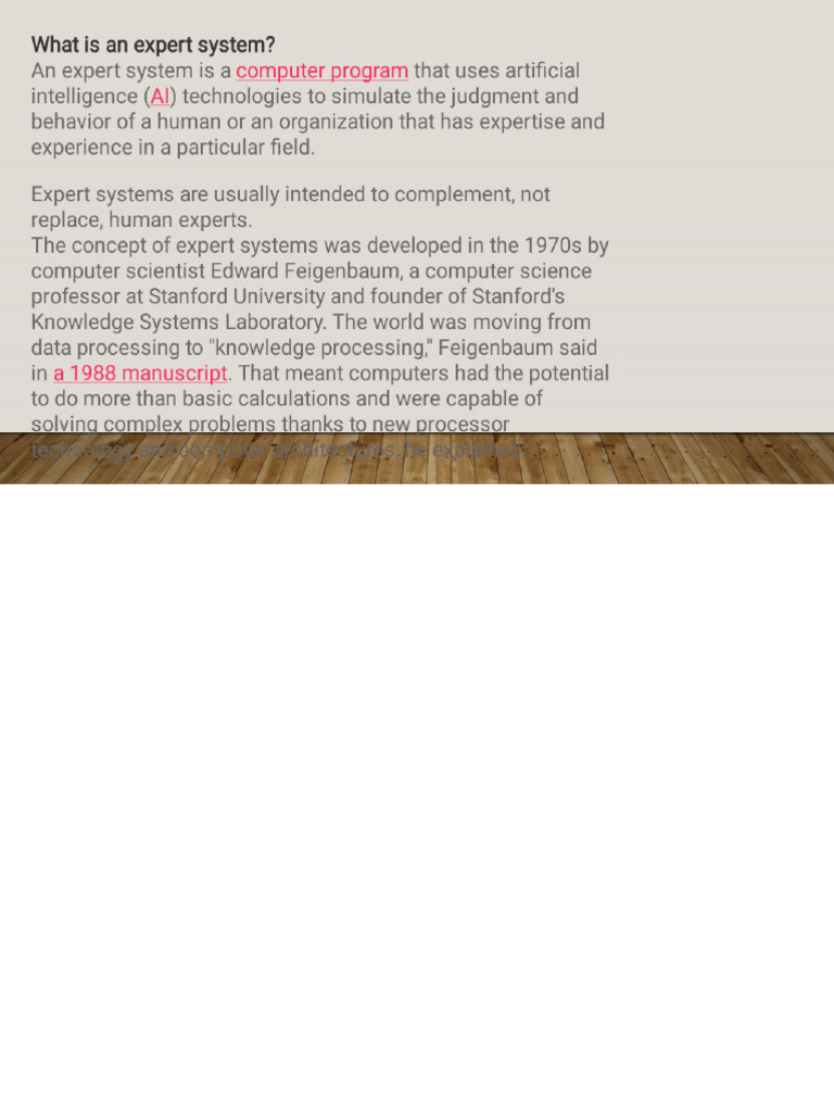 Expert System in AI | PDF