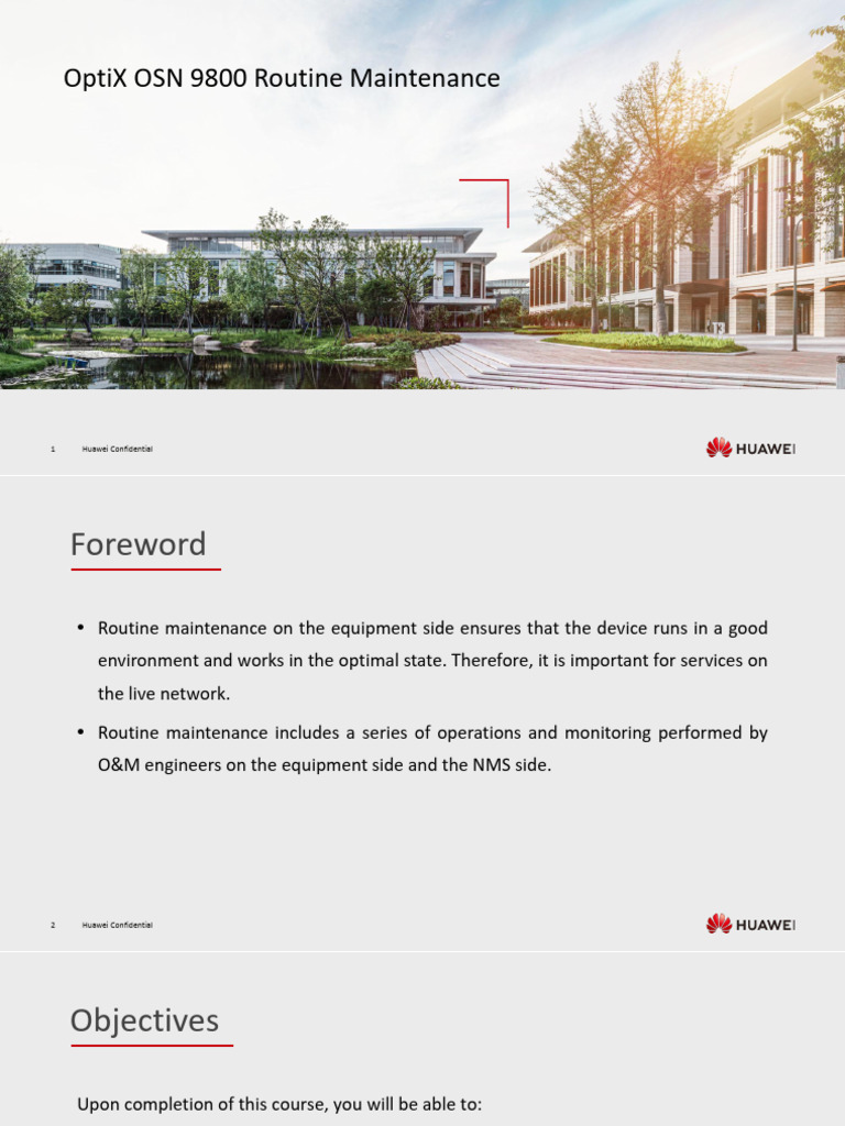 8-OptiX OSN 9800 Routine Maintenance | PDF | Optical Fiber | Electrostatic Discharge