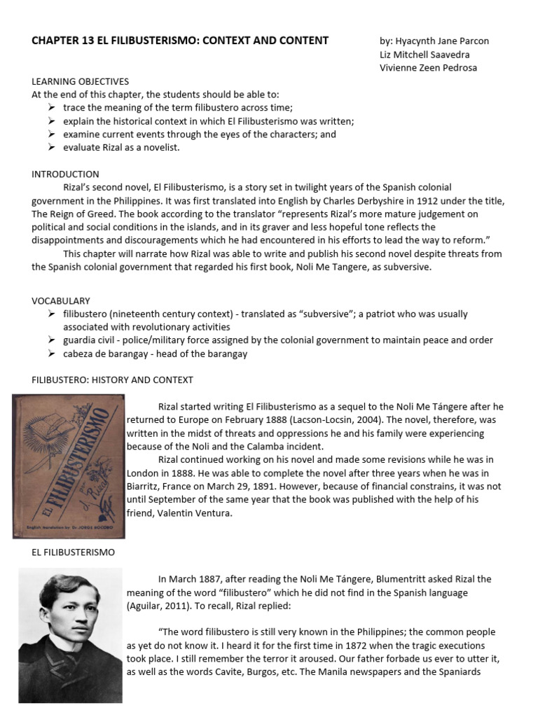 Understanding El Filibusterismo's Context | PDF | Spanish East Indies