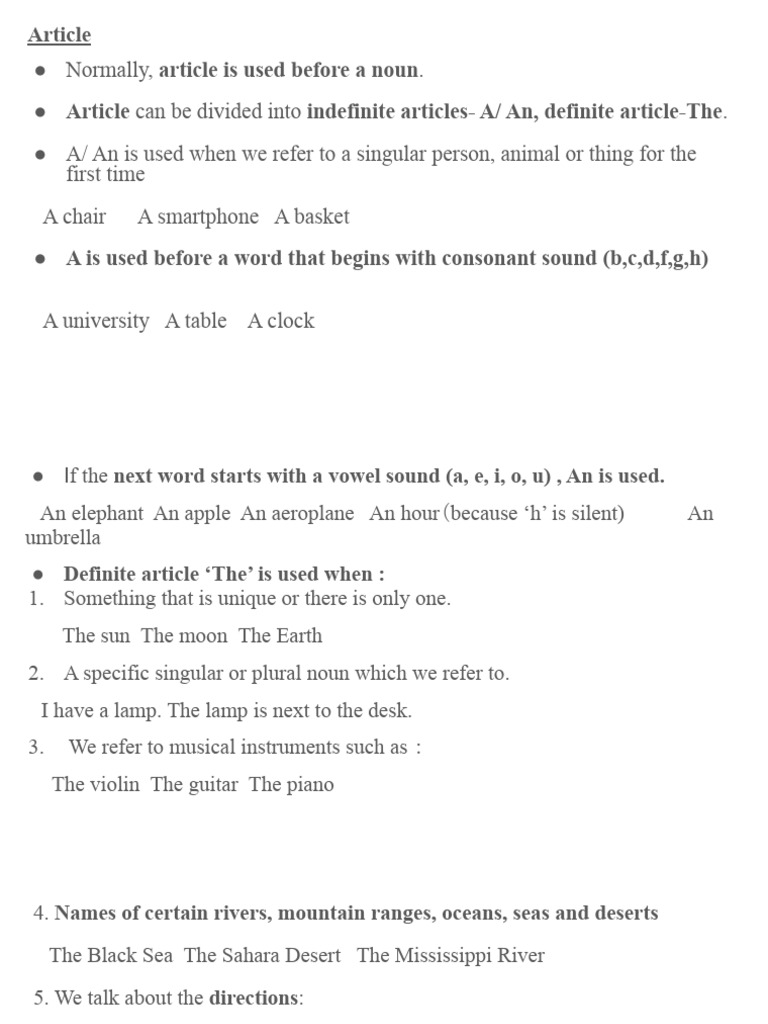 Article grammar | PDF