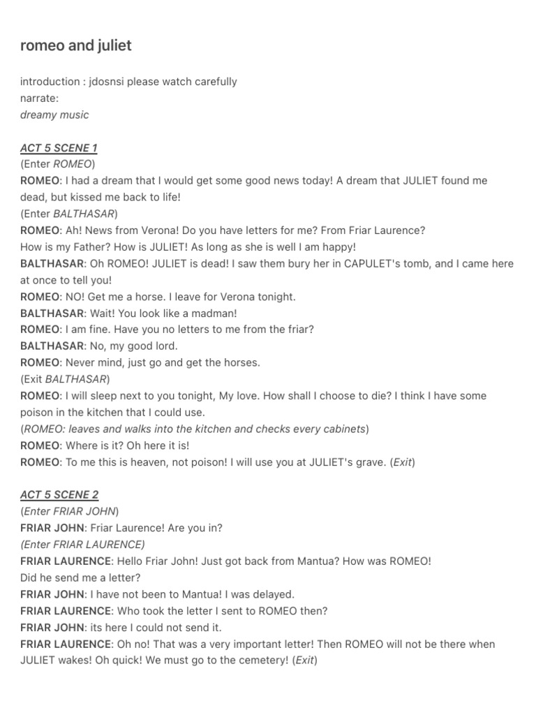 romeo and juliet | PDF | Characters In Romeo And Juliet