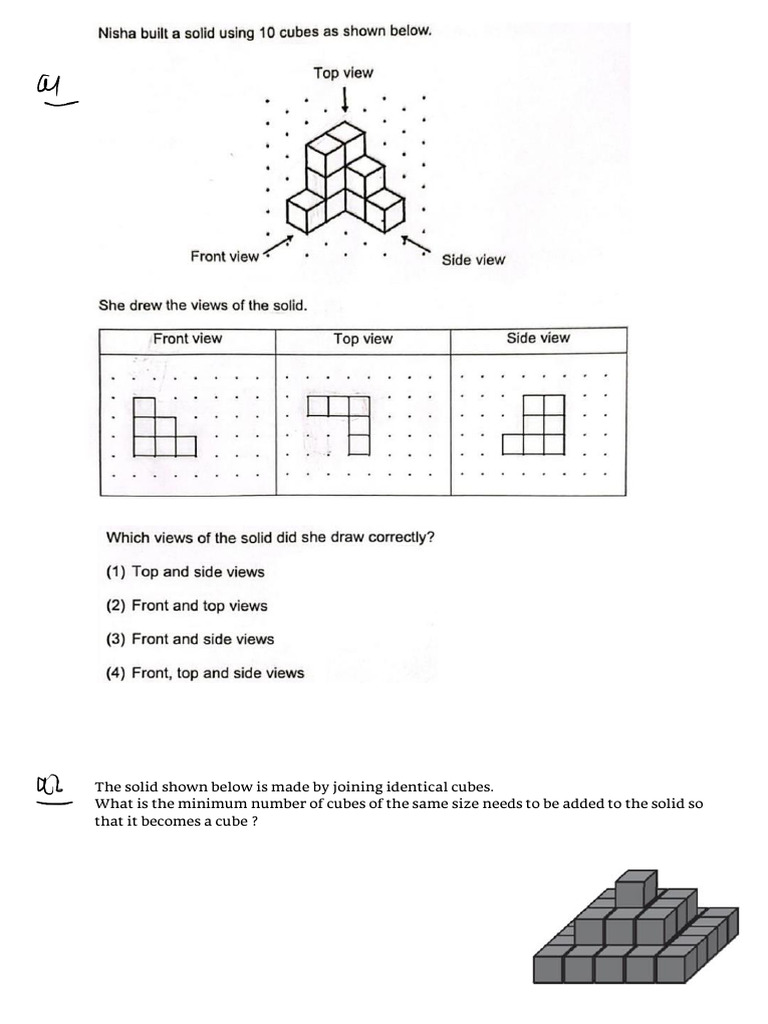 Primary 5 - Volume Questions | PDF | Volume | Area