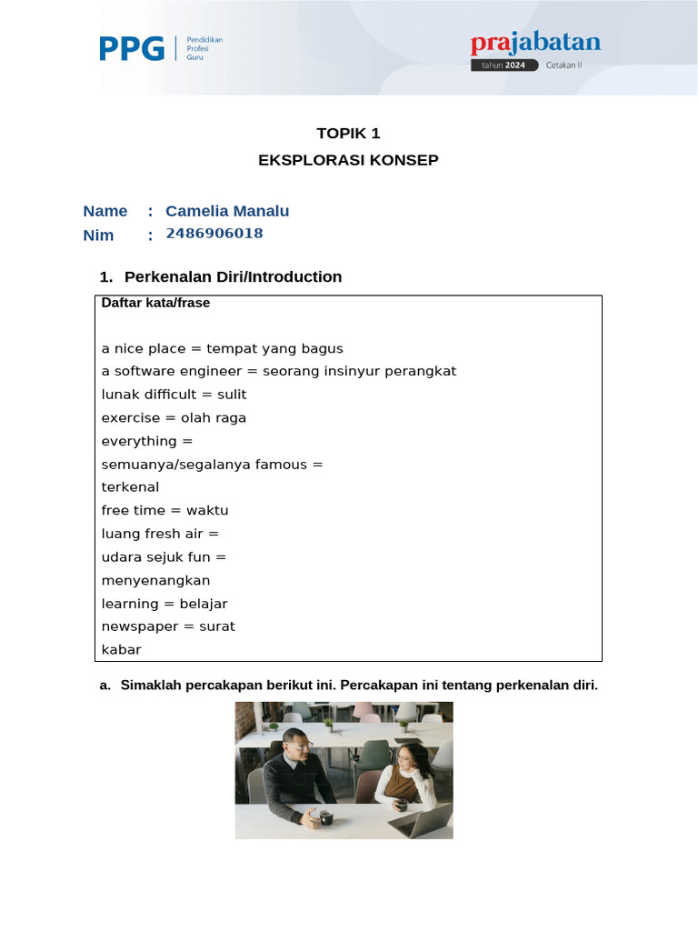 Topik 1 - Eksplorasi Konsep | PDF