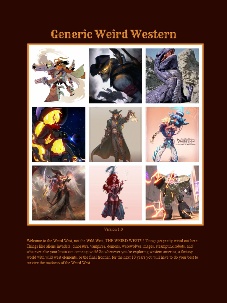 Generic Weird West Jumpchain | PDF