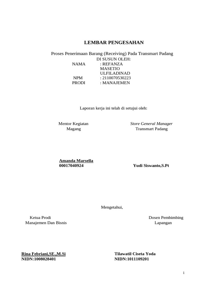Laporan Magang RCV New | PDF
