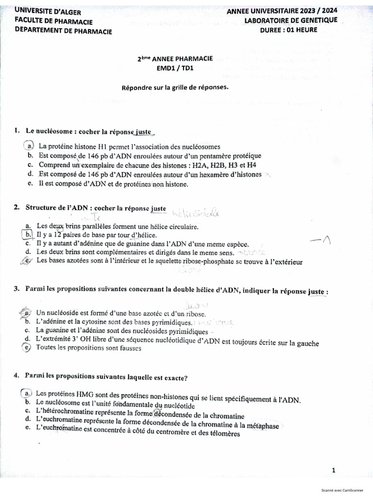 Examen Cour+Td Alger 2023-2024 | PDF