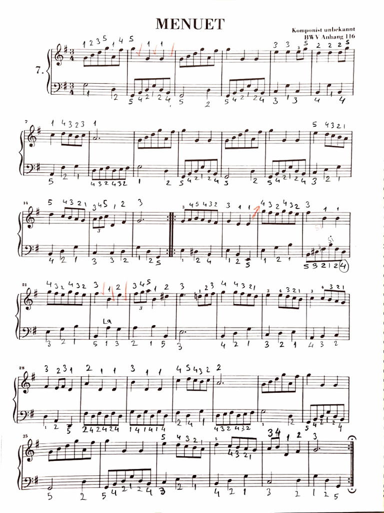 BACH Menuet G Maj 116 | PDF