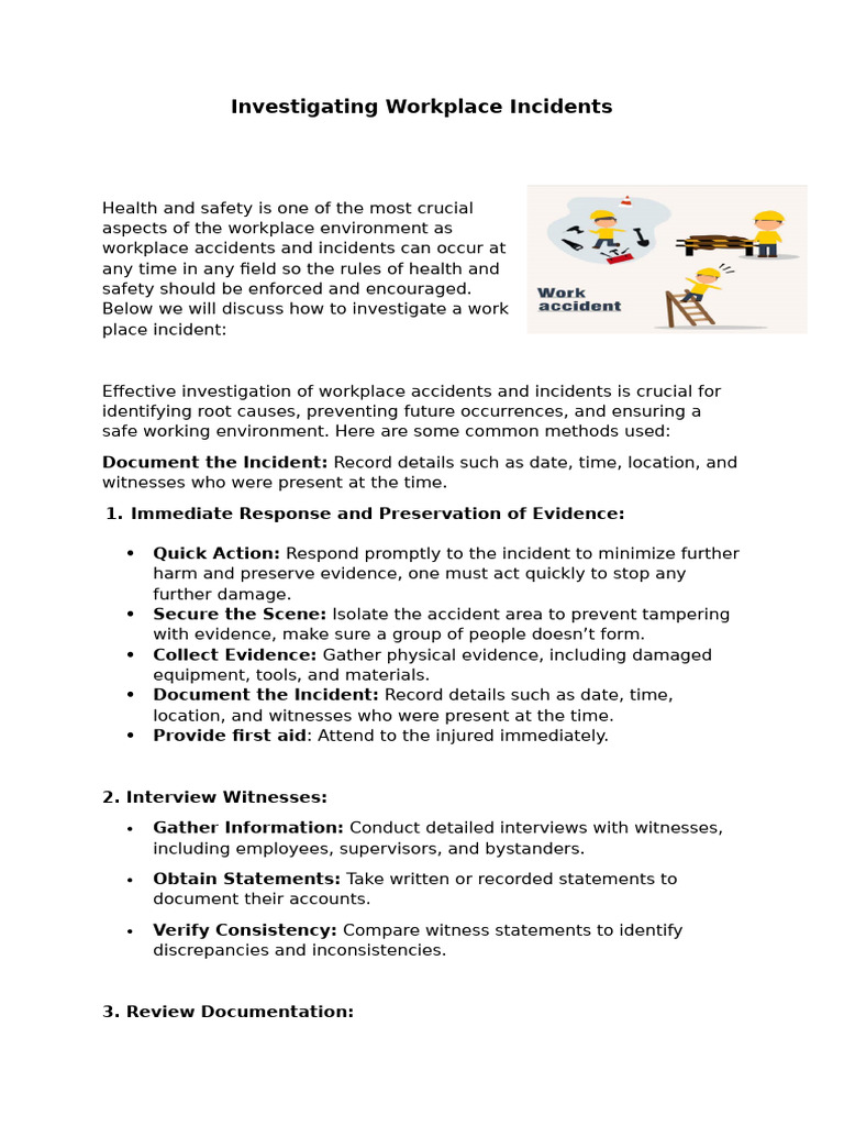 Investigating Workplace Incidents | PDF | Safety