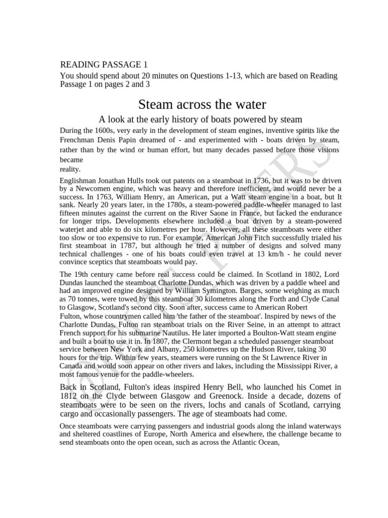 13 02 2025 Reading Passage 1 | PDF | Steamboat | Steamship