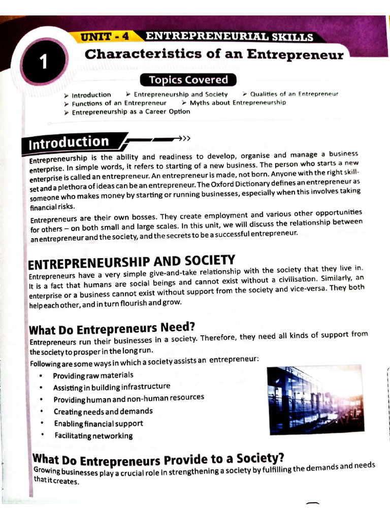 Std10 Unit4 Entrepreneurial Skills | PDF