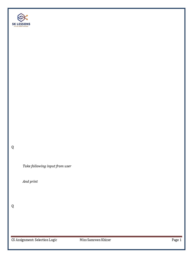 Selection Logic | PDF