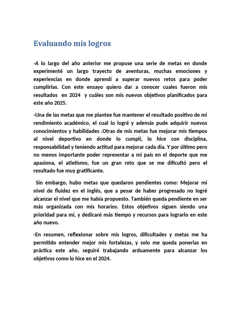 Evaluando Mis Logros | PDF