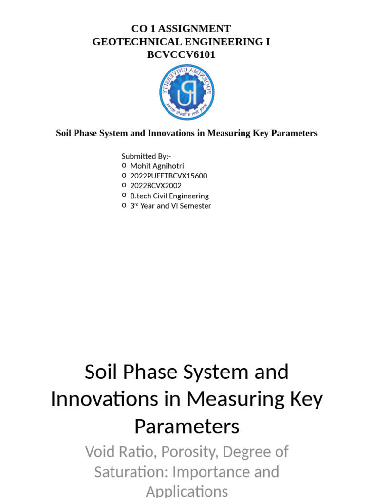 Soil Phase System - Mohit | PDF | Soil | Geotechnical Engineering