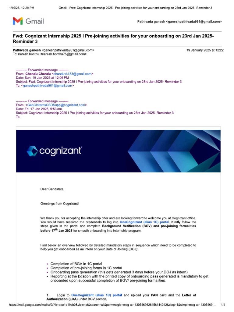 Chendu Joining Letter | PDF