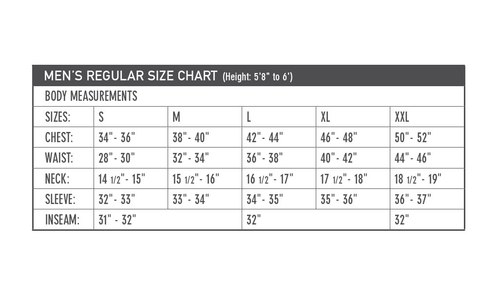 Mens Sizing Chart | PDF