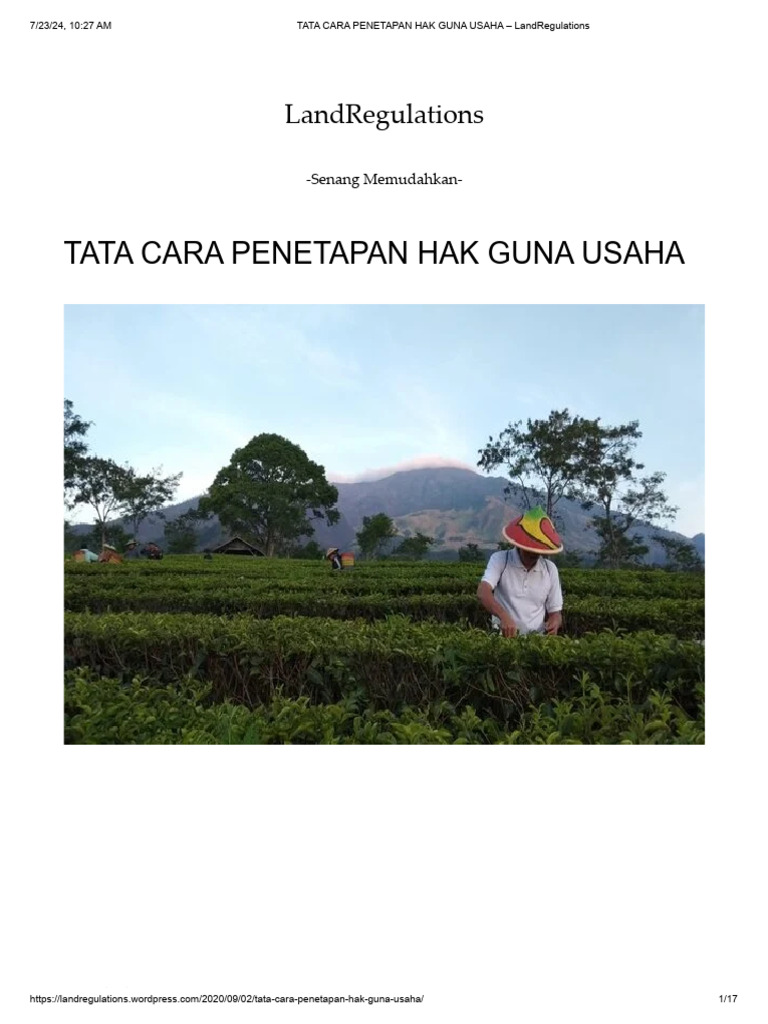 Tata Cara HGU | PDF
