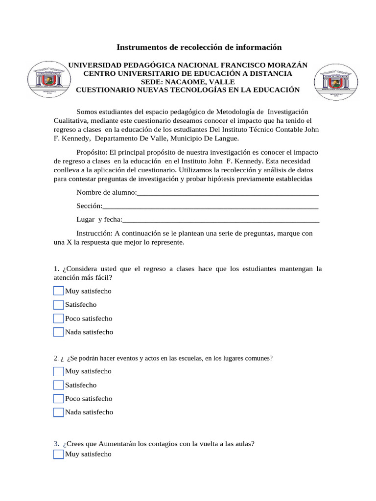 Impacto del Regreso a Clases Presenciales | PDF | Cuestionario ...