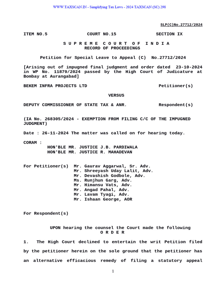 BEKEM INFRA PROJECTS - Watermark | PDF | Appeal | Government Institutions