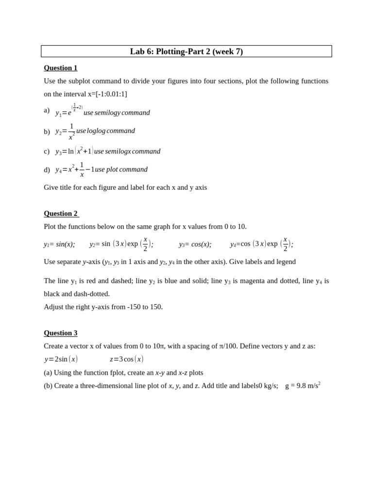 Lab 6: Advanced Plotting Techniques | PDF