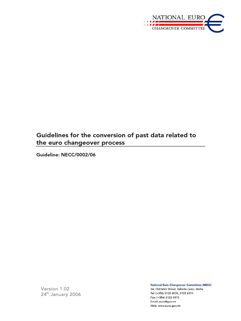 Guideline NECC000206 (PDF 155Kb) | PDF | Euro | European Exchange Rate ...