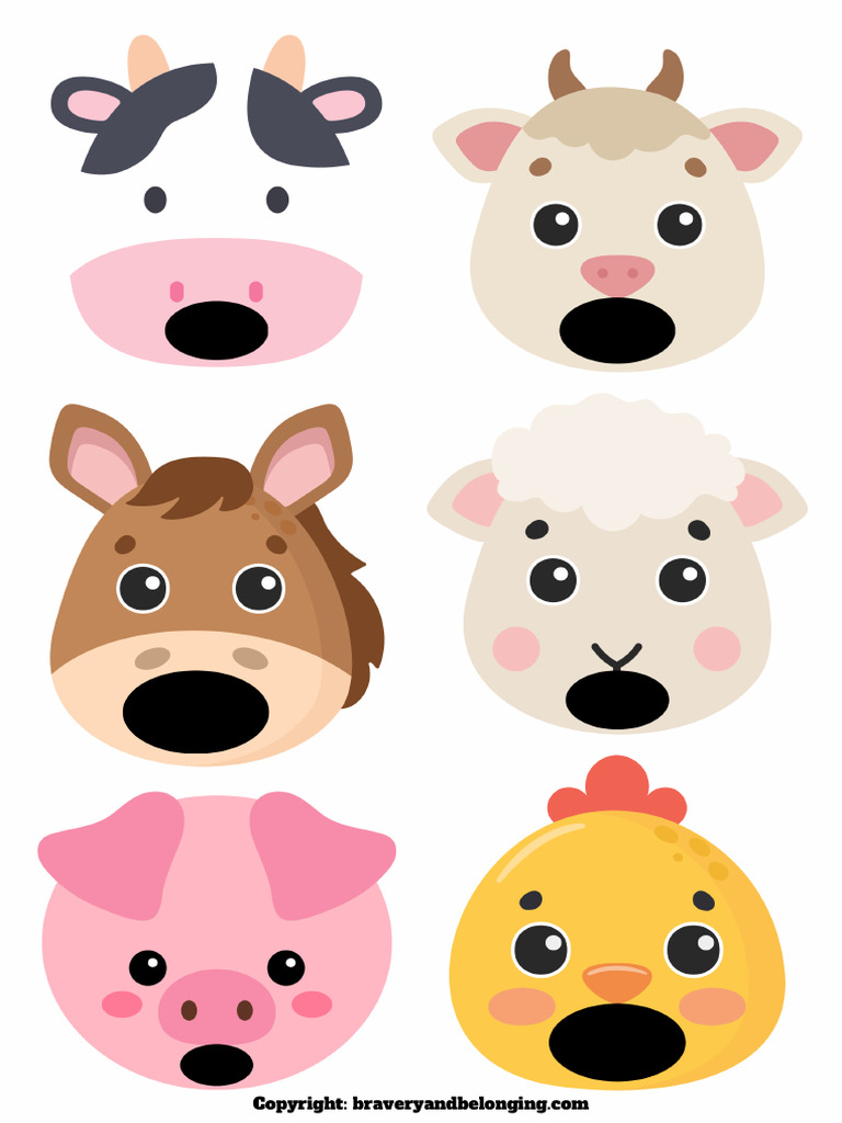 farm-animal-faces-farm-animal-faces-printable | PDF