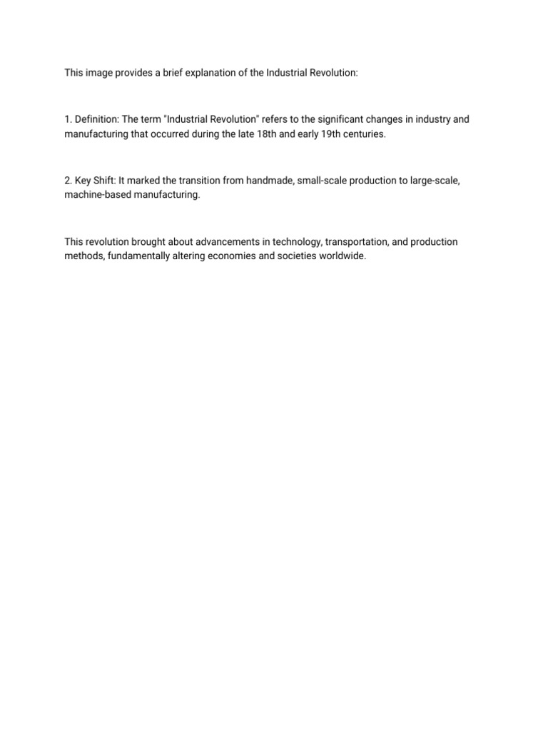 Industrial Revolution Overview | PDF