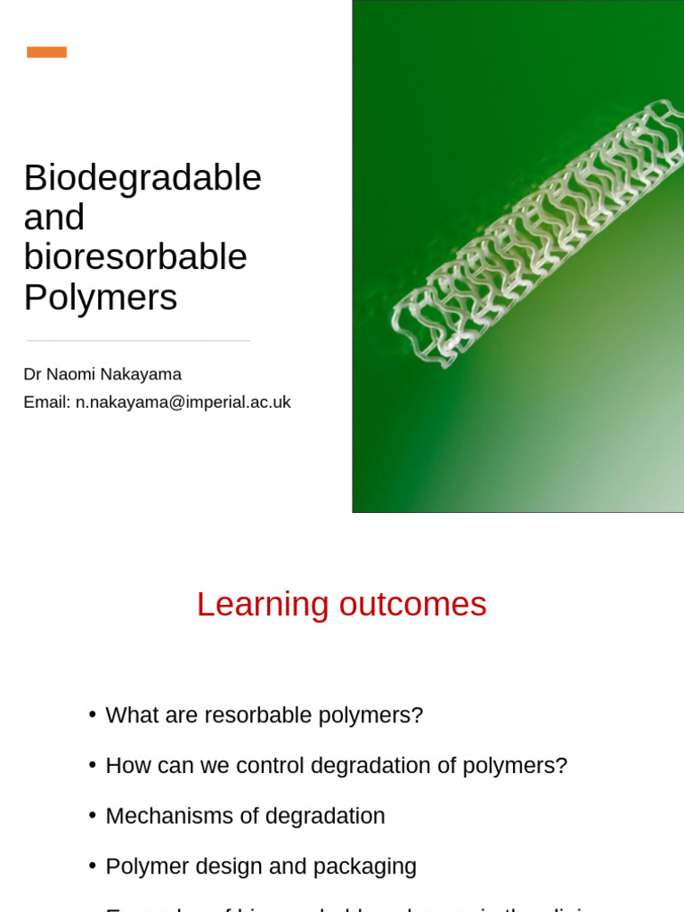 2024-11-1 - Bioresorbable Polymers - BB | PDF | Polymers | Biodegradation