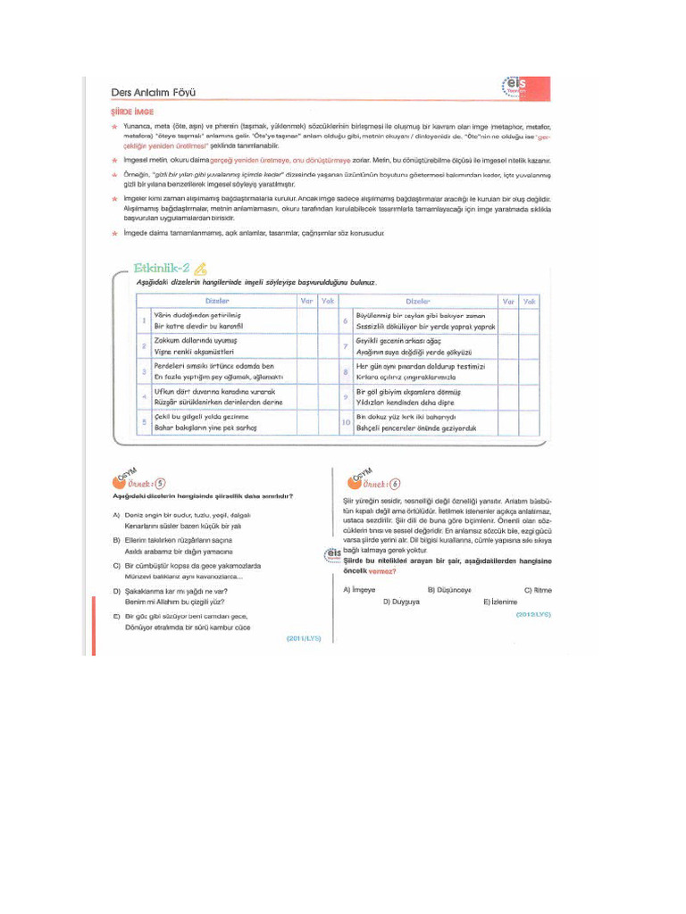 Tde Söz Sanatları 9 | PDF