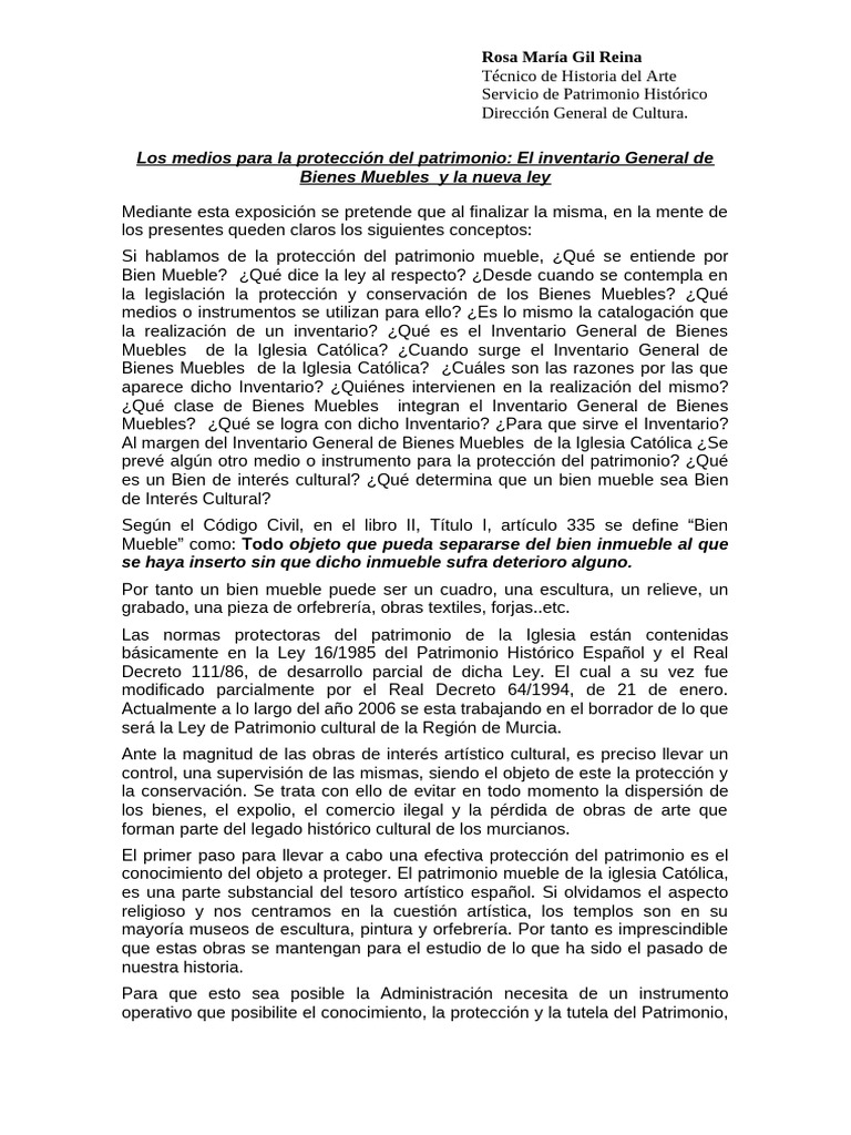 Resumen Conferencia IGBM y Nueva Ley Rosa Maria Gil | PDF