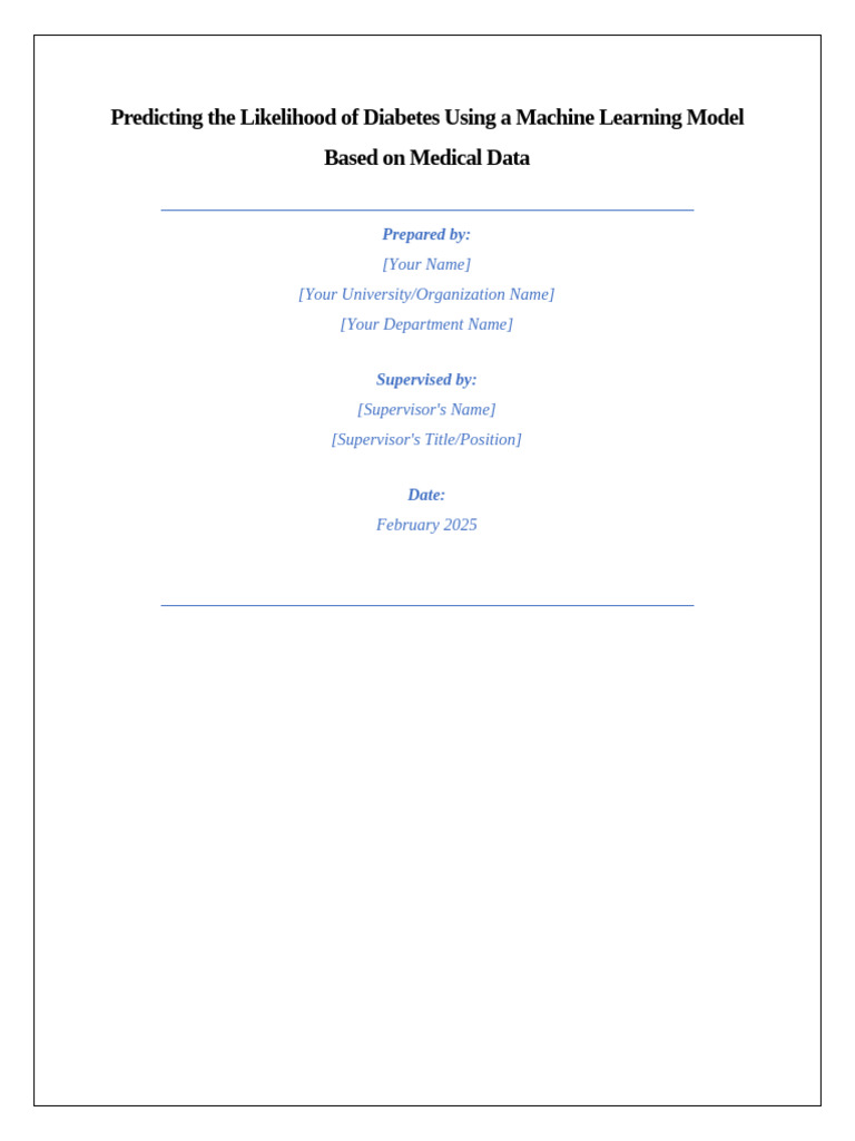 Proposal | PDF | Machine Learning | Diabetes