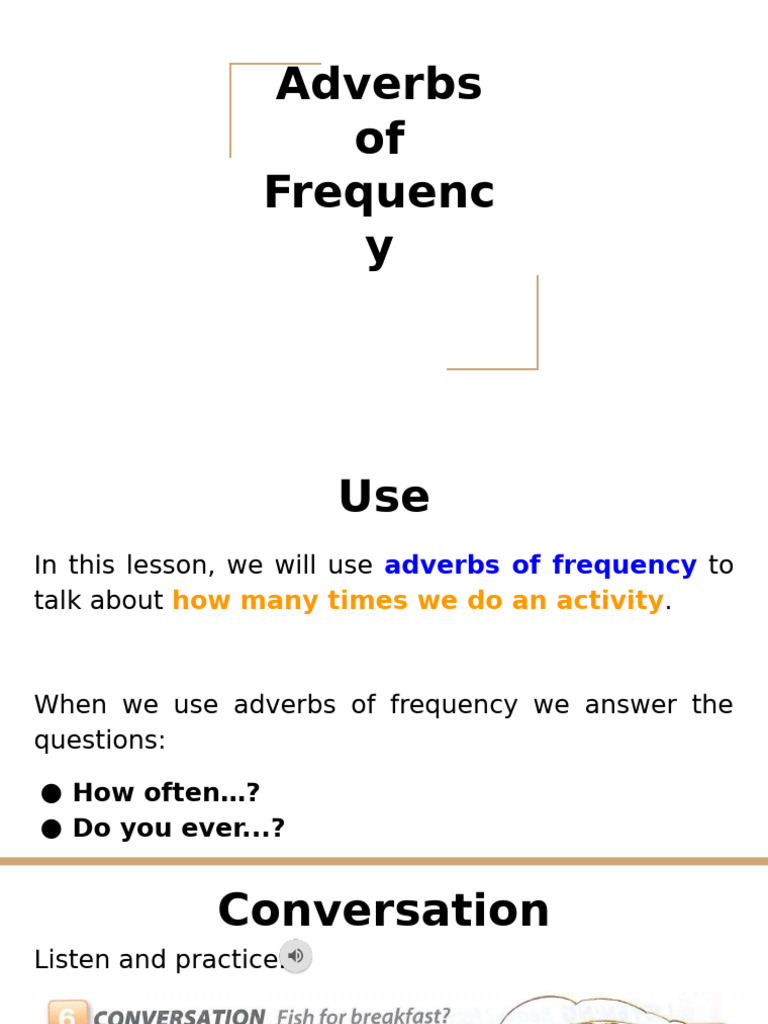 Adverbs of Frequency Explained | PDF