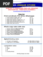 Photocopy Rate List | PDF | Art