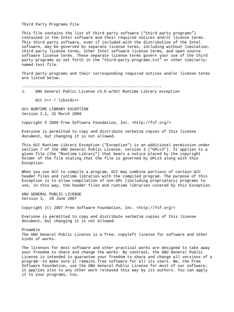 Third Party Programs | PDF | Free Software | License