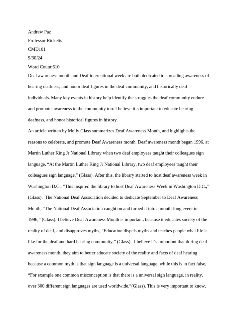 What Is Deaf Awarness Month and Week | PDF | American Sign Language ...