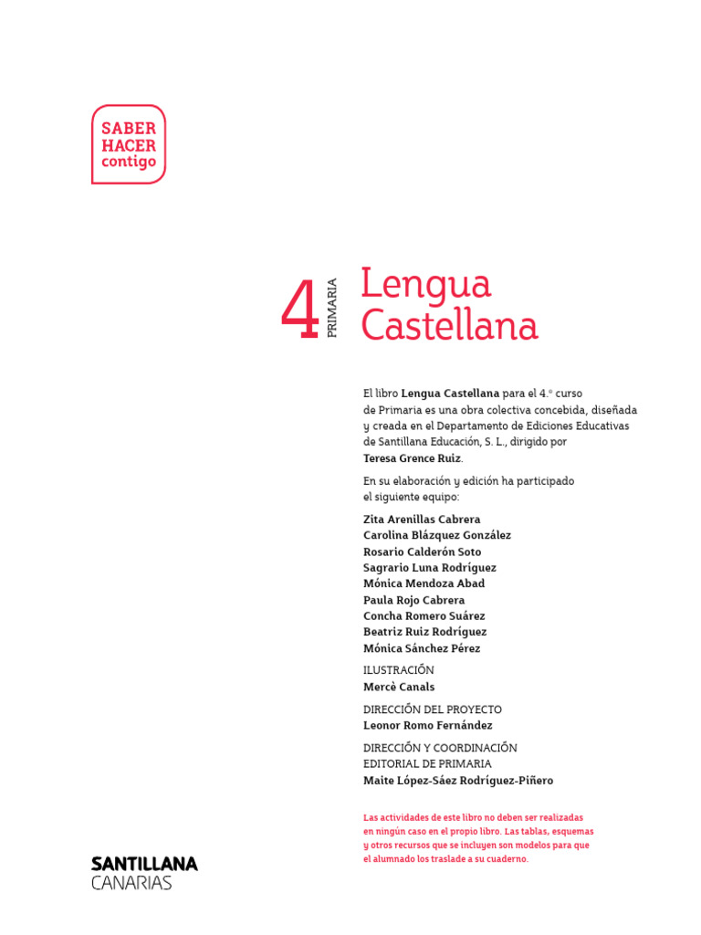 Lengua Castellana 4º Primaria Santillana | PDF | Las emociones ...