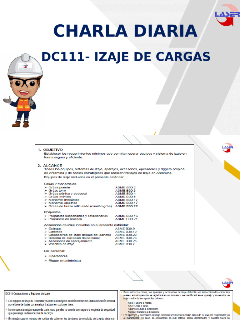 Charla Diaria: Dc111-Izaje de Cargas | PDF