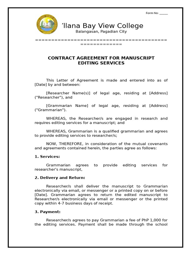 Letter of Agreement Thesis Grammarian 1 | PDF | Common Law | Justice