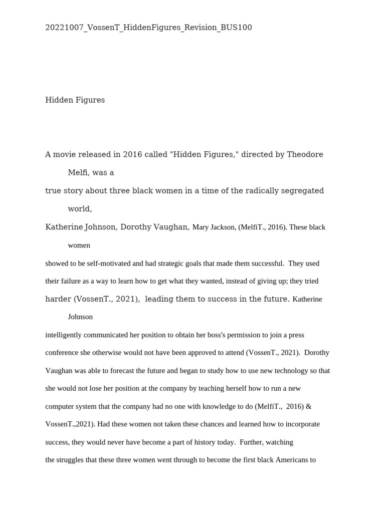 Hidden FIgures | PDF | Hidden Figures