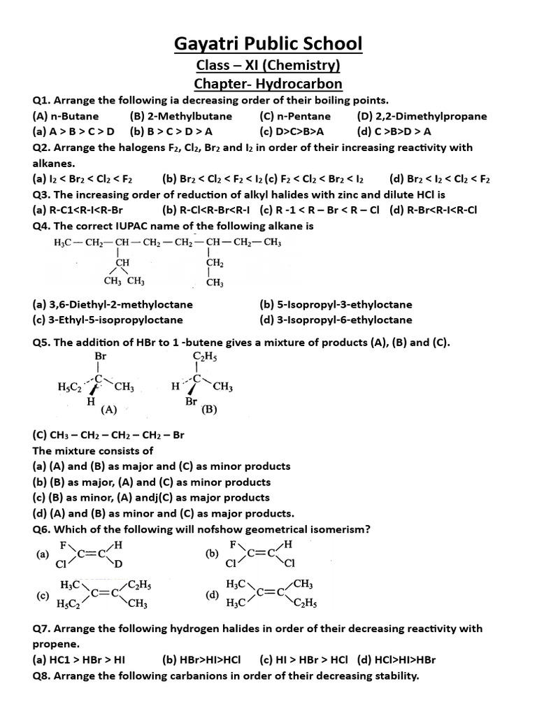 chap-13 hydrocarbon | PDF | Chemical Reactions | Organic Chemistry