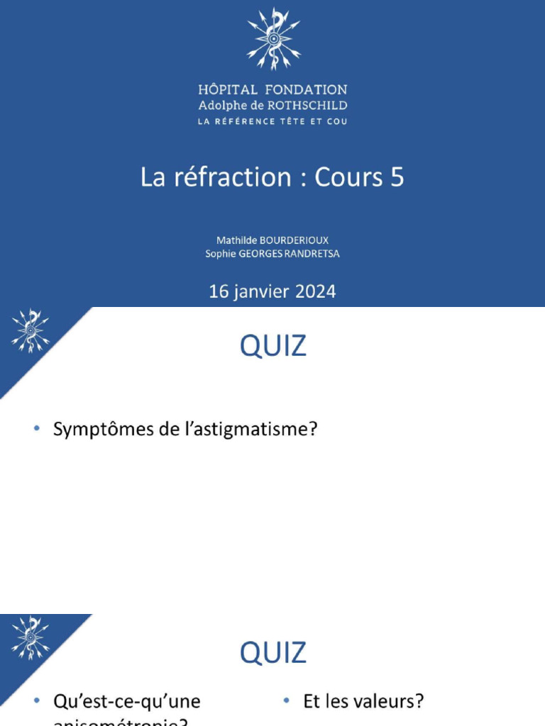 La Réfraction Cours 5 | PDF