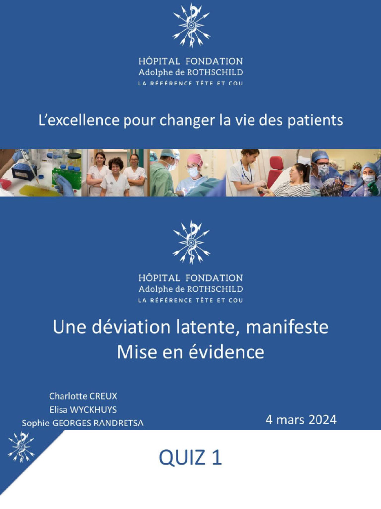 La Vision Binoculaire Cours 6 (La Déviation Manifeste Et Celle Latente ...