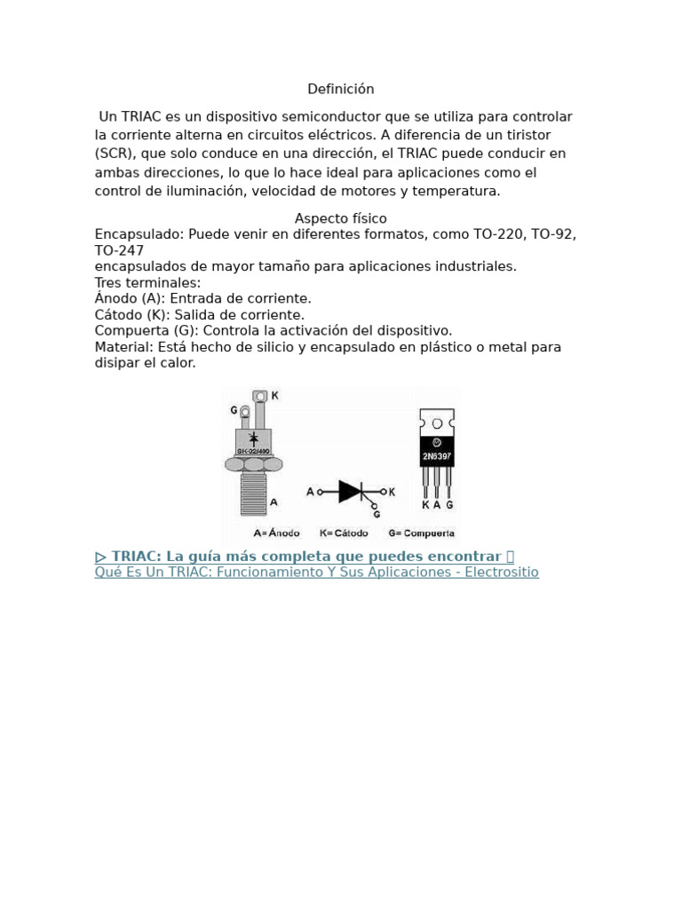 Definicion de Los Triac | PDF