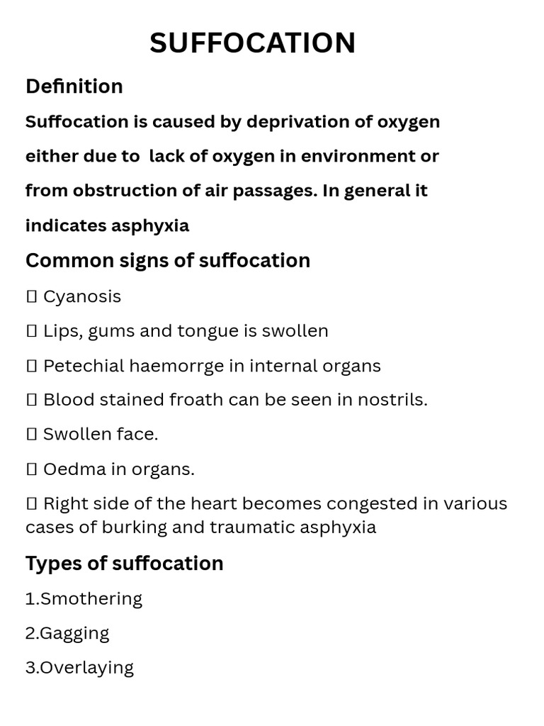 Suffocation.pdf | PDF | Clinical Medicine | Medical Specialties